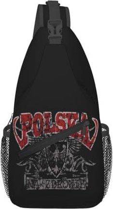 Generic Drapeau Polonais Pologne Polska Eagle Sac &Agrave; Bandouli&egrave;re Multifonctionnel Sacs &Agrave; Dos D&eacute;contract&eacute; Sac Poitrine Pour Voyage Camping Femme