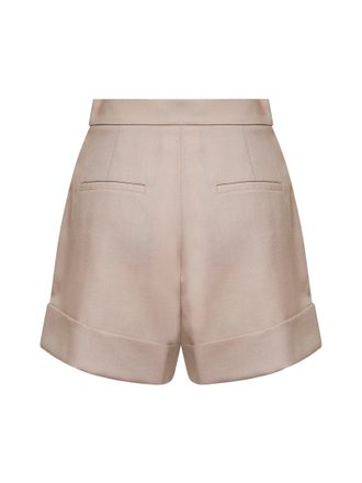 Max Mara Womens Light Beige Canvas Shorts Virgin Wool