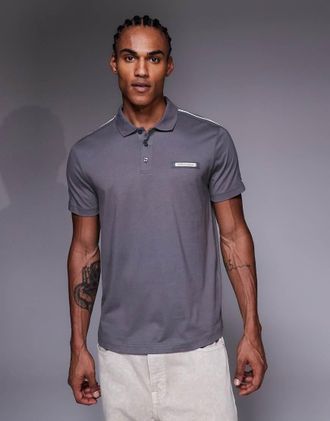 Emporio Armani Armani EA7 - Polo avec bande contrastante &agrave; logo - Blanc