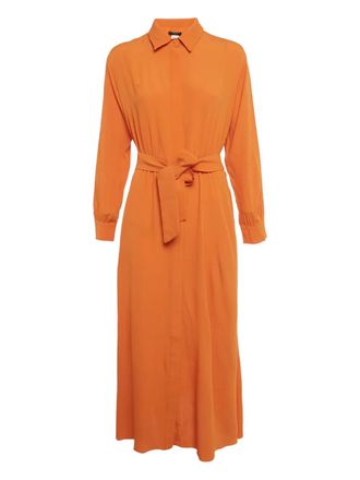 Max Mara robe mi-longue &agrave; ceinture nou&eacute;e - Orange