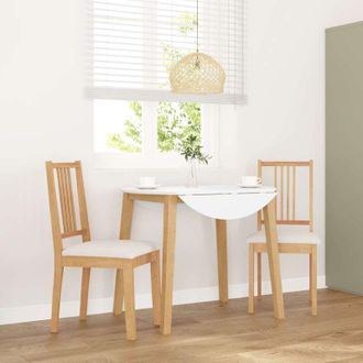 vidaXL Vidaxl - Chaises &agrave; manger coussins 2 pcs naturel bois massif caoutchouc