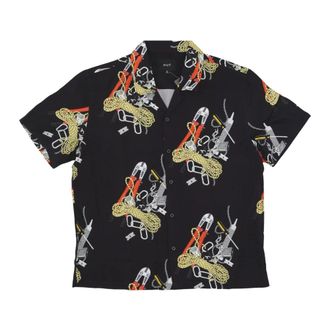 HUF Schwarzes Resort Kurzarmhemd - - Shirts - Herren - Schwarzk - M