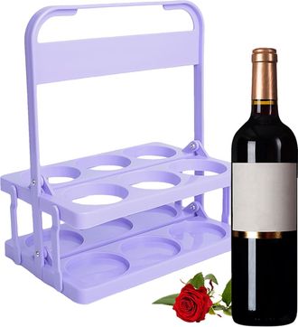 Generic Trinkträger mit Griff, Getränk Faltbarer Halter 6-Loch- zur Lieferung | Getränk Lagerregal Sammelträger für Garten BBQ, Haus, Restaurant, Camping