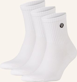 lululemon Lululemon 3er-Pack Sportsocken Daily Essential weiss