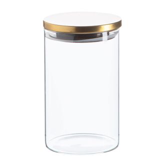 Argon Tableware Scandi -Aufbewahrungsglas Mit Metallischem Deckel - 1L - Gold