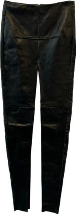 Rick Owens Femme, Pantalons, Noir, Taille: 38 FR Gonna in Pelle Sliced Skirt