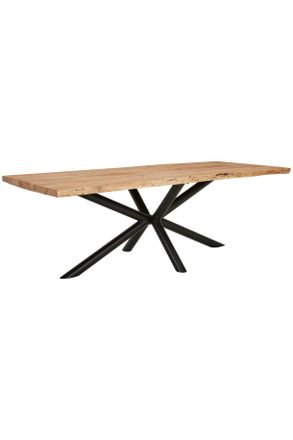 Landscape Esstisch, Schwarz, Akazie, Holz, Metall, Akazie, vollmassiv, Holz, rechteckig, Sternfu&szlig;, 100x78x220 cm, Esszimmer, Tische, Esstische