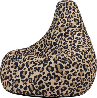Icon Brand Dalton Leopard Sitzsack, Webstoff, Gaming Sitzsack Erwachsene mit Füllung, Bean Bag, Lounge Sessel, Lounge Stuhl, Garten, Schlafzimmer, Wohnzimmer, Wo