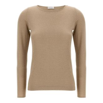 Brunello Cucinelli Funkelnder Kaschmir-Seiden-Pullover - - Knitwear - Damen - Gelb - L