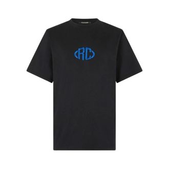 Roberto Cavalli Monogram Baumwoll T-Shirt Rundhals Kurzarm - - Tops - Herren - Schwarzk - S