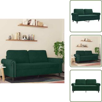 vidaXL 2-Sitzer-Sofa Dunkelgr&uuml;n 140 cm Samt - Samtsofa - Wohnzimmersofa - 2er Sofa - Dunkelgr&uuml;nes Sofa - Modernes Sofa