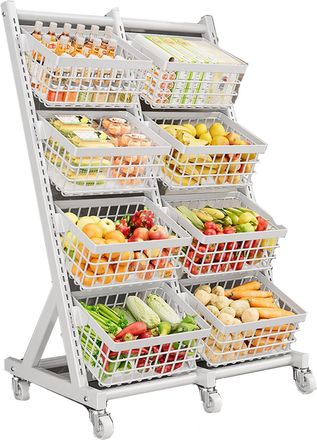Generic Snackregal,Obstkorbst&auml;nder aus Draht,stapelbares Aufbewahrungsregal mit feststellbaren Rollen f&uuml;r Gem&uuml;se,Kartoffeln,Snacks und Getr&auml;nke,Organizer-Wage