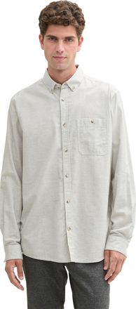 Tom Tailor Herren Regular Fit Hemd mit Brusttasche, 36695 - Offwhite Structured Stripe, XXXL