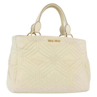 Miu Miu Sac &agrave; main Pre-owned - Femme - Pre-owned - Beige - Taille: ONE Size