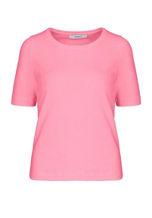 bianca Rundhalsshirt DINIA aus softer Baumwoll-Rippware