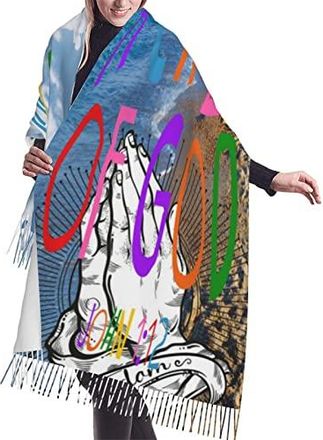 Generic Étude Biblique Du Dimanche - Dieu Religieux 07 Étole Châle De Femme Confortable Chaud Châle Hiver Glands Foulard