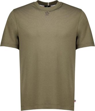 Moncler Coordinates Logo Baumwoll-T-Shirt - - Tops - Herren - Gr&uuml;n - L