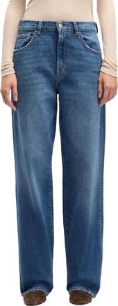 7 For All Mankind Womens Stovepipe Straight Explorer Jeans, Mid Blue, 26