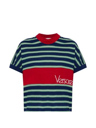 Versace T-shirt en coton ray&eacute;