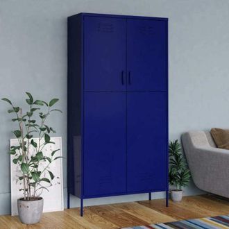 vidaXL Garde-robe Bleu marine 90x50x180 cm Acier Vidaxl