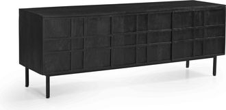 Giga Meubel TV-Möbel Schwarz - Mangoholz - 160cm - TV-Möbel Koen