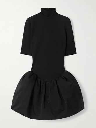 Magda Butrym Minikleid Aus Jersey Aus Einer Baumwoll-seidenmischung Und Taft - Schwarz