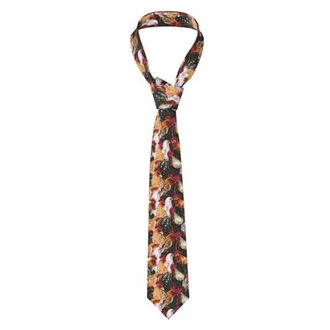 Generic Cravate Poulet Aquarelle Noir Brillant R&eacute;glable Tie Classique Cravate Pour Hommes Pour &Eacute;v&eacute;nements Affaires C&eacute;l&eacute;brations