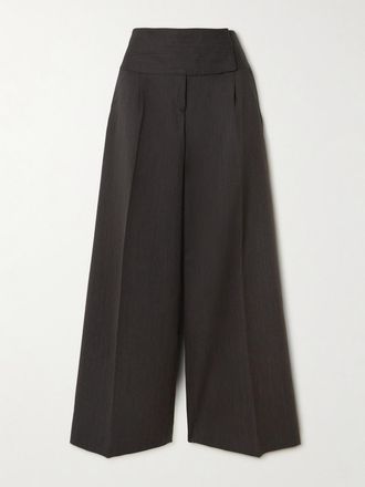 Our Legacy Pantalon Large En Laine À Plis Girdle - Marron