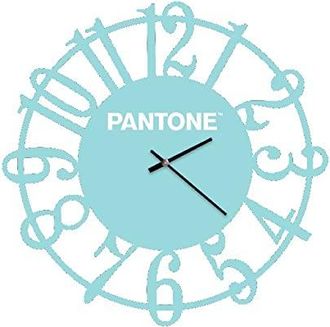 Homemania Runde Wanduhr für Wohnzimmer, Küche, Büro, blau-weißes Metall, 40 x 0,15 x 40 cm, Maße: L 40 x P 0,15 x A40 cm, 0,8 kg