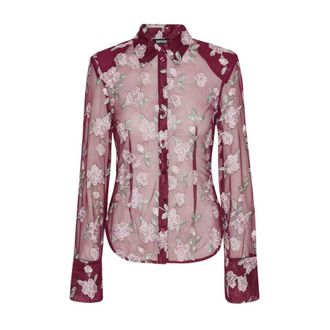 Rotate Rotate Birger Christensen, Femme, Blouses et Chemises, Rouge, Taille: 38 FR Chemise Rouge Style Rotation