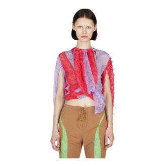 Kiko Kostadinov Lace Draped Top - - Blouses & Shirts - Damen - Mehrfarbig - M