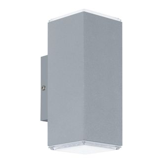 Eglo LED Au&szlig;en-Wandlampe Tabo, 2 flammige Au&szlig;enleuchte, Wandleuchte aus Alu, Farbe: Silber, IP44