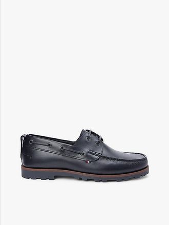 Tommy Hilfiger Chaussures bateau l&eacute;g&egrave;res en cuir crant&eacute;es