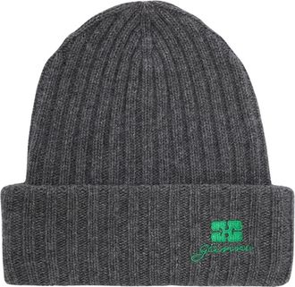 Ganni Femme, Accessoires, Gris, Taille: ONE Size Future Wool Knit Beanie