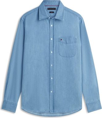 Tommy Hilfiger Leichtes Jeanshemd aus Baumwolle mit Brusttasche, Regular Fit in