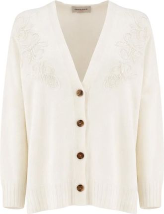 Ermanno Scervino Femme, Pulls, Blanc, Taille: 36 FR Cardigan Tricot&eacute;