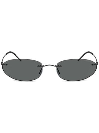 Giorgio Armani lunettes de soleil &agrave; monture ovale - Noir