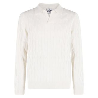 MC2 Saint Barth Homme, Pulls, Blanc, Taille: M Downing Braid Polo Sweater