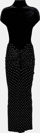 Alaia Ala&iuml;a Cocktailkleid aus Samt und Jersey mit Kristallen