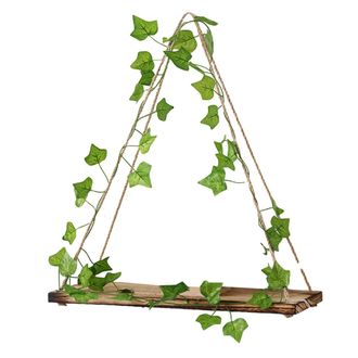 Valiclud H&auml;ngeregal Holz Vintage Stil H&auml;ngende Schaukel Regal Wandhalterung f&uuml;r Wohnraum Garten Balkon Rustikale Nat&uuml;rliche Dekoration Stilvolles Organizer Reg