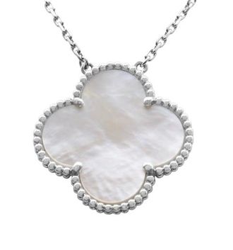Van Cleef & Arpels Van Cleef White Gold Magic Alhambra Necklace Chalcedony
