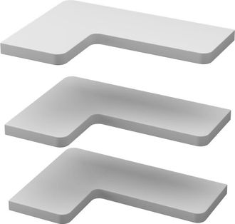 Vicco Eckregal Curva, B&uuml;cherregal, Wei&szlig;, 40.5 x 2.5 cm 3er Set