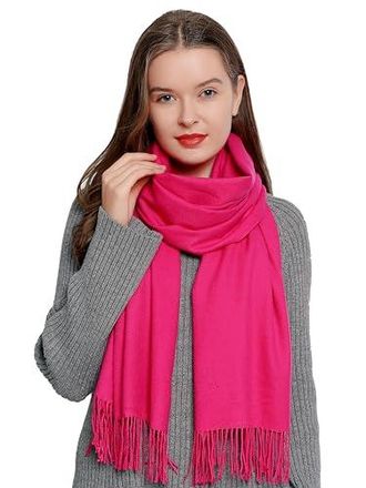 DonDon &Eacute;charpe femme hiver chaud et douce Ch&acirc;le Etole Foulard 185 x 65 cm - rose