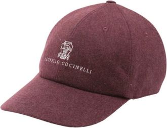 Brunello Cucinelli Casquette de baseball en laine et cachemire Solomeo - unisex - Accessoires - Rouge - Taille: L