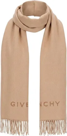 Givenchy Mens Beige Virgin Wool Scarf