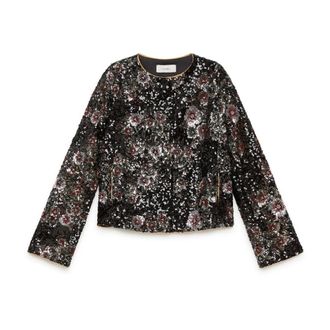 Maliparmi Maliparmi, Femme, Vestes, Noir, Taille: 40 FR Sparkling Flowers Jacket