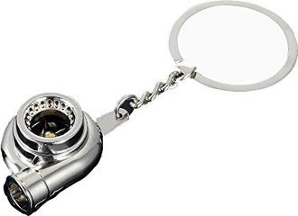 Ogquaton PULABO Cadeau voiture modifiée Turbo Porte-clés en métal Souffleur Sèche-cheveux Porte-clés Lien Pendentif Créatif et utile durable