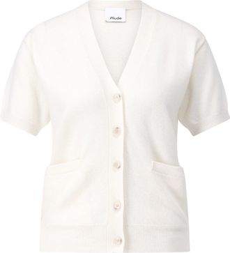 Allude Kurzarm-Cardigan aus Kaschmir-Wollmix