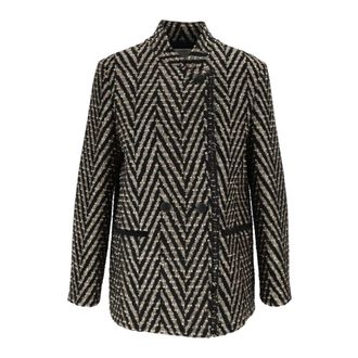 Forte_Forte Veste oversize en jacquard chevron - Femme - Vestes - Multicolore - Taille: 40 FR