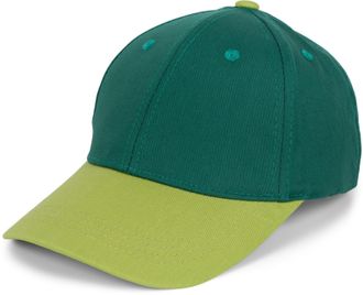 styleBREAKER Unisex Baseball Cap zweifarbig Pastell oder kräftig | 6-Panel Cap Mehrfarbig verstellbar mit Schnalle | Sommer Basecap aus Baumwolle, Farbe:Dunkelgrün